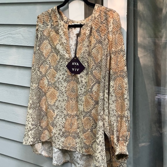 Ava & Viv | Tops | New Plus Womans 3x Blouse Pretty Ava Viv | Poshmark